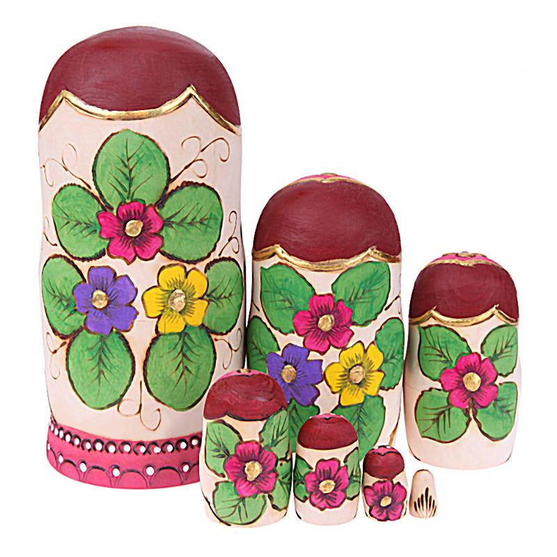 Colourful Rose Matryoshka Nesting Dolls 7 Pieces