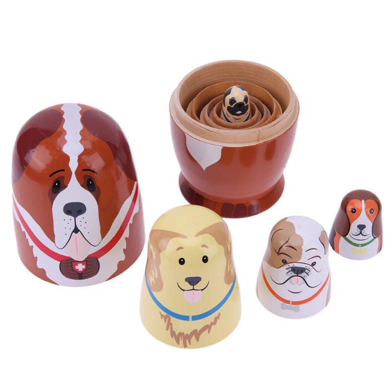Dog Pack Matryoshka Nesting Dolls 5 Pieces